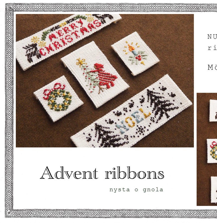 縫い取りリボン織り図案帖＆糸セット 【Advent ribbons】 | 糸花生活研究所