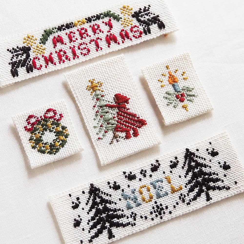 縫い取りリボン織り図案帖＆糸セット 【Advent ribbons】 | 糸花生活研究所